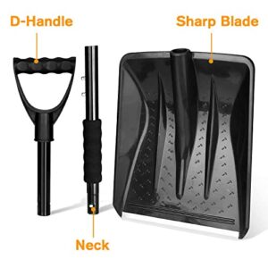 Emergency Snow Shovel, Snow Shovel for Car Lightweight Portable Sport Utility Detachable Shovel for Driveway Car Emergency Home Garden Camping Beach