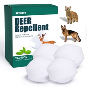 seekbit 4 pack deer rabbit cat dog repellent outdoor indoor, cat deterrent repels cat dog deer rabbit from garden, deer out animal repellent deter deer away for garden yards deer off plants trees cars