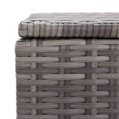 loibinfen Patio Storage Box Poly Rattan 39.4"x19.7"x19.7" Gray Patio Garden Outdoor Storage Container for Toys, Furniture Deck Box (Weight:22.05 lbs)