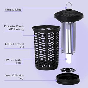 Electric Bug Zapper, Mosquito Zapper Indoor/Outdoor, 4200V 18W Waterproof Fly Zapper Mosquito Trap for Home, Patio, Backyard