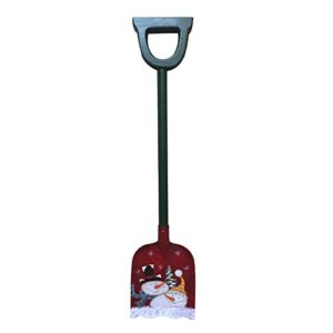 e-view christmas decor decorative snow shovels with snowman santa pattern, 23″ mini shovel xmas holiday decoration for home yard porch lawn indoor outdoor garden digger (2 snowman)