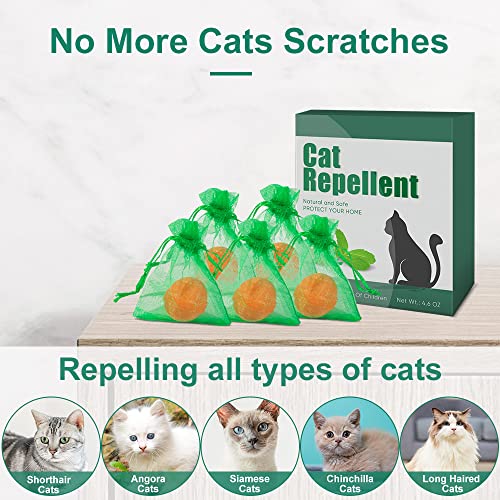 5 Pack Natural Cat Repellent Outdoor Indoor, Peppermint Oil Cat Deterrent Outdoor Repels Cat Dog Deer Rabbit from Garden Yard Lawn Home Keep Your Yard Lawn Porch Furniture Curtain from Cat Damages