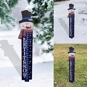 24Inch/24CM Snow Gauge Made Metal Outdoor,Winter Rugged Snow Meter Handmade Metal Yard Snow,Measuring Stick Outdoor Garden Decorative,Holiday Courtyard Metal Snow Gauge Stakes (Snowman-B(24Inch))