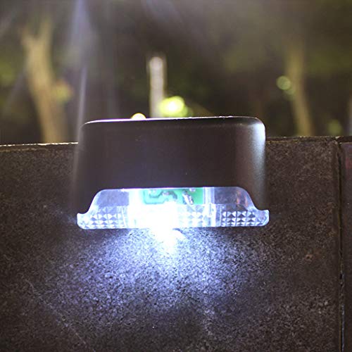 pstuiky 4Pcs Led Solar Path Stair Outdoor Light Garden Yard Fence Wall Landscape Lamp Path Stair Wall Lighting for Outdoor Courtyard Garden Fence Decoration