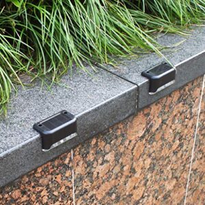 pstuiky 4Pcs Led Solar Path Stair Outdoor Light Garden Yard Fence Wall Landscape Lamp Path Stair Wall Lighting for Outdoor Courtyard Garden Fence Decoration