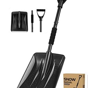 NUMHOSAI Snow Shovel - Portable Folding Snow Shovel, Folding Emergency Snow Shovel, 3-Piece Collapsible Design, Easy to Assemble, Perfect for Garden, Car Driveway, Camping, and Outdoor Activities