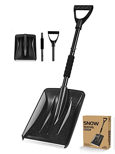 NUMHOSAI Snow Shovel - Portable Folding Snow Shovel, Folding Emergency Snow Shovel, 3-Piece Collapsible Design, Easy to Assemble, Perfect for Garden, Car Driveway, Camping, and Outdoor Activities