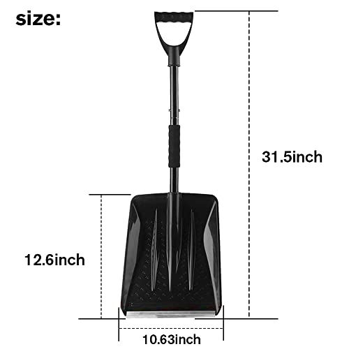 NUMHOSAI Snow Shovel - Portable Folding Snow Shovel, Folding Emergency Snow Shovel, 3-Piece Collapsible Design, Easy to Assemble, Perfect for Garden, Car Driveway, Camping, and Outdoor Activities