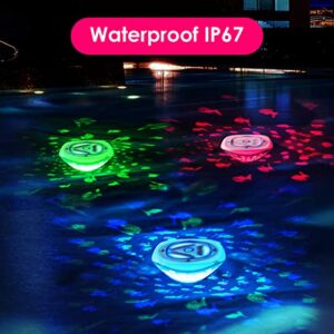 Jahy2Tech 3PCS Swimming Floating Pool Lights Underwater Pool Accessories for Outdoor Pond Garden Pool Aquarium and Bird Bath