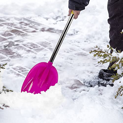 Kids Snow Shovel ,Heavy Duty Plastic Snow Shovel for Kids Age 3 to 12 Safer Than Metal Snow Shovels ,Extra Strength Single Piece Plastic Bend Proof Design,Home Garden Camping (Hot Pink, One Size)