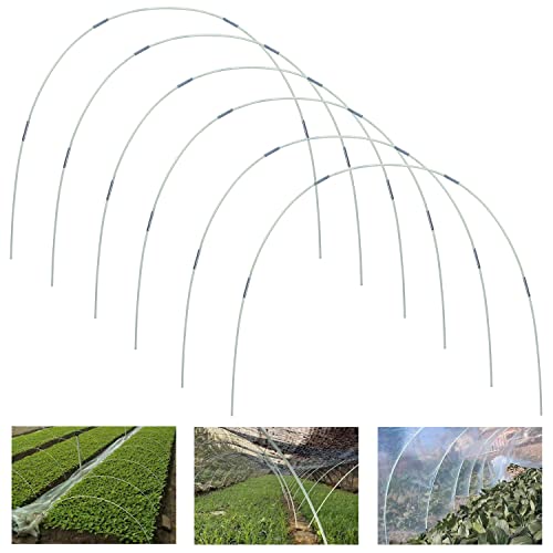 Greenhouse Hoops 6 Sets of 7 Ft Grow Tunnel Garden Hoops Detachable Fiberglass Support Frame for Raised Beds Garden Fabric