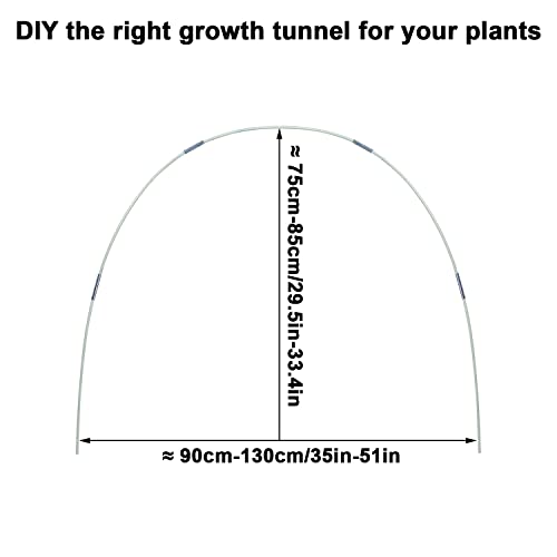 Greenhouse Hoops 6 Sets of 7 Ft Grow Tunnel Garden Hoops Detachable Fiberglass Support Frame for Raised Beds Garden Fabric