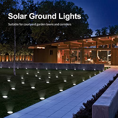 pozzolanas Solar Ground Lights 16 Packs - 8 LED Solar Garden Lights Outdoor Waterproof in-Upgraded Outdoor Garden Waterproof Bright in-Ground Lights for Lawn Pathway Yard Driveway(Cold White)