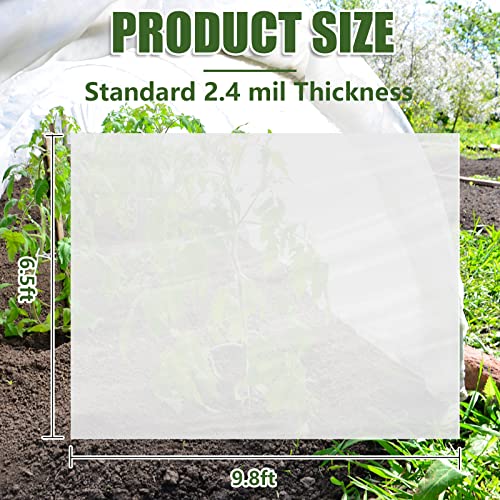 Greenhouse Film,4PCS 6.5x9.8Ft Clear Greenhouse Plastic Sheeting Cover,UV Resistant Polyethylene Film,for Horticulture,Garden and Agriculture,Apply to Greenhouse Plants Windproof Frost Dust Proof