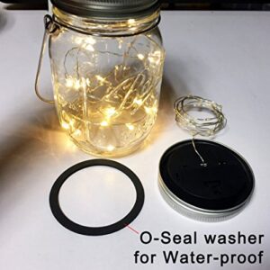 Solar Mason Jar Lights, 4 Pack 30 Leds Waterproof Fairy Firefly String Lights Build-in Glass Mason Jar, Best Patio Garden Decor Solar Hanging Lanterns Outdoor Warm White (4 Pack-Mason Jars Included)