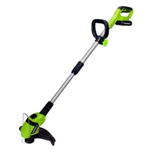 earthwise lst02010 20-volt 10-inch cordless string trimmer, 2.0ah battery & fast charger included, one size