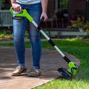 Earthwise LST02010 20-Volt 10-Inch Cordless String Trimmer, 2.0Ah Battery & Fast Charger Included, One Size