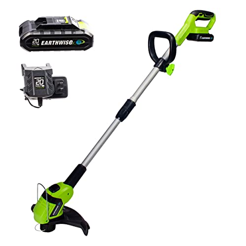 Earthwise LST02010 20-Volt 10-Inch Cordless String Trimmer, 2.0Ah Battery & Fast Charger Included, One Size