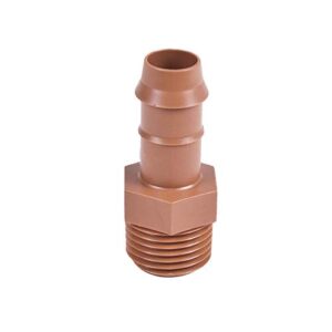 (20-pack) drip irrigation brown barbed adapter coupling fittings – fits 1/2” inch, 17mm .600” id drip tubing – made in the usa (1/2″ inch adapter coupling 10 pack)