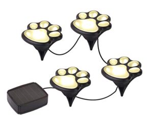 paw print garden lighting solar led decorative set of 4