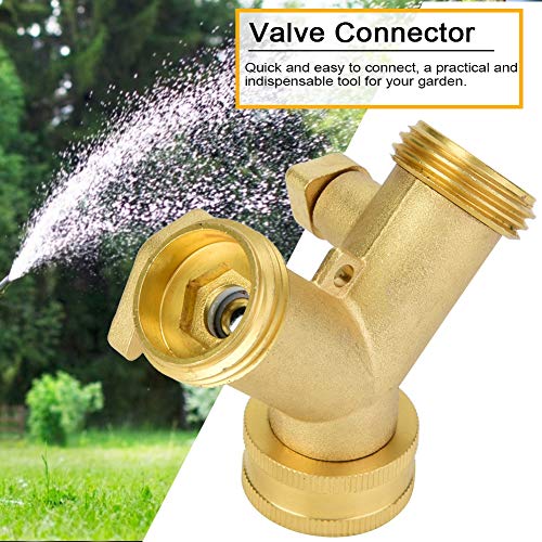 TOPINCN 3/4 Inch Double Outlet Water Pipe Fitting Brass Ball Valve Hose Fitting for Garden