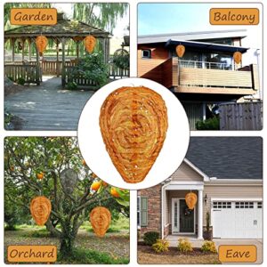 Wasp Nest Decoy Hanging Wasp Repellent Deterrent Upgraded Waterproof Material Fake Nest Decoys for Wasps Hornets Yellow Jackets Home Garden Yard Outdoors (Orange,4 Pieces)