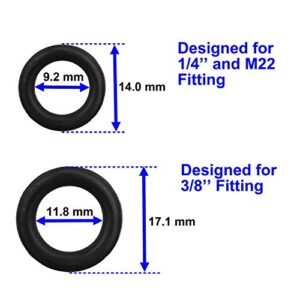 40 Pack Power Pressure Washer O-Rings for 1/4”, 3/8”, M22 Quick Connect Coupler, Each 20 Pieces