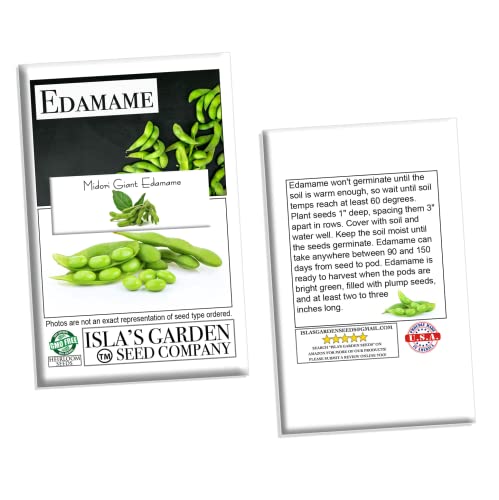 Midori Giant Edamame Seeds for Planting, 25+ Heirloom Seeds Per Packet, (Isla's Garden Seeds), Non GMO Seeds, Botanical Name: Glycine max, Great Home Garden Gift