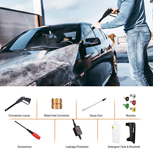 Kepma Electric Pressure Washer, 2.9GPM Power Washer 1800W High Pressure Cleaner Machine with 5 Nozzles, Foam Cannon for Car Washing, Driveways, Patios, Fences, Garden