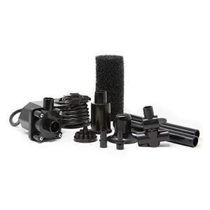 beckett corporation fr400 500 gph submersible kit with prefilter and nozzles-pump for indoor and outdoor ponds, fountains, water gardens, fish aquariums, and waterfalls, black