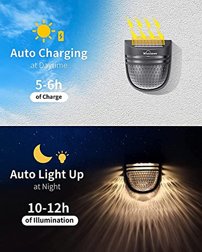 Whousewe Solar Fence Lights, Solar Garden Fence Lights, Decorative Garden Lights with 2 Mode, Waterproof Solar Wall Lights, Wireless Solar Lights Outdoor for Garden,Fence,Patio,Gate,Yard（1 Pack）