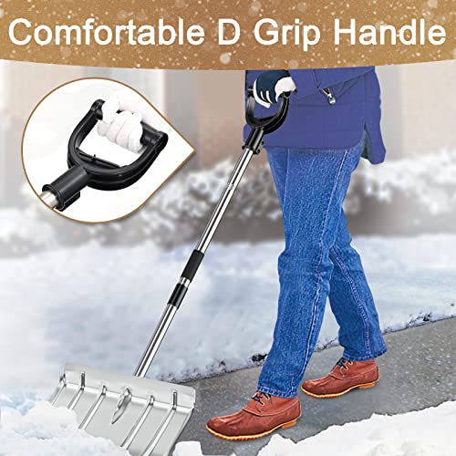 Snow Shovel Handle Replacement, D Grip Spade Shovel Handle 32 30 28mm Adjustable Inner Diameter Snow Shovel Replacement Handle for Digging Raking Gardening Tool