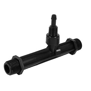 fertilizer injector tube, irrigation venturi fertilizer injector with 1/2″ 3/4” 1” inch agriculture garden fertilizer mixer injector agriculture tool plastic black(3/4inch)