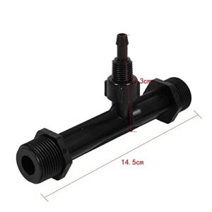 Fertilizer Injector Tube, Irrigation Venturi Fertilizer Injector with 1/2" 3/4” 1” Inch Agriculture Garden Fertilizer Mixer Injector Agriculture Tool Plastic Black(3/4inch)