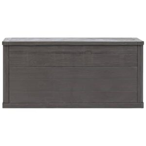 YEZIYIYFOB 74 gal Outdoor Storage Deck Box Garden Patio Storage Cabinet Chest Organizer Storing Pillow Tool Box Indoor Interior Container, Patio, Lawn Backyard Brown 46.1" x 17.7" x 22"