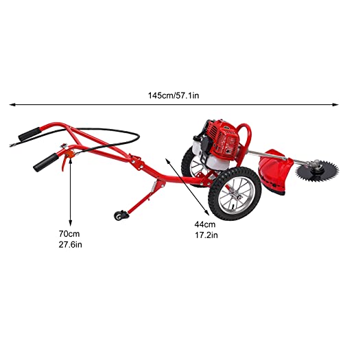 Lawn Mowers Gas Powered Hand Push Type Grass Cutter Garden Tool Lawn Mower Trimmer Gasoline Brush Cutter Two-Stroke Lawn Mower