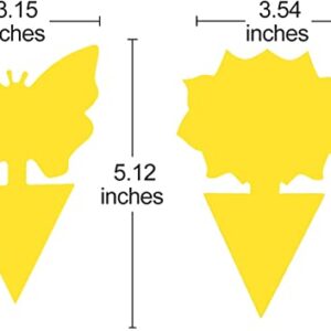 Fruit Fly Sticky Traps, Sticky Traps for Bugs 96 Pack Yellow Double Side Sticky Trap with Shovel for Gnat, Fruit Fly, White Fly, Aphid, Leaf Miner