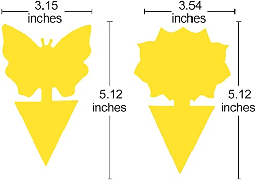 Fruit Fly Sticky Traps, Sticky Traps for Bugs 96 Pack Yellow Double Side Sticky Trap with Shovel for Gnat, Fruit Fly, White Fly, Aphid, Leaf Miner