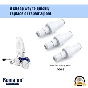 Romalon Pool Cleaner Hose Ball Bearing Swivel D20 Compatible with 180 280, 380,3900 Cleaner Ball Bearing D20, D-20 3 Pack