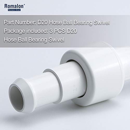 Romalon Pool Cleaner Hose Ball Bearing Swivel D20 Compatible with 180 280, 380,3900 Cleaner Ball Bearing D20, D-20 3 Pack