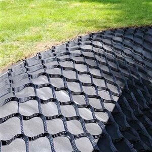 gravel stabilizer grid for driveways, garden patio shed landscaping ground foundation for filling pea rocks pebbles sands muds, easy installation (color : w x l, size : 1×1 m/3.3×3.3 ft)