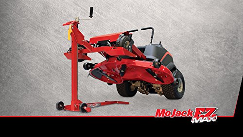 MoJack EZ Max - Residential Riding Lawn Mower Lift, 450lb Lifting Capacity, Fits Most Residential & Ztr Mowers, Folds Flat For Easy Storage, Use for Mower Maintenance Or Repair, Red