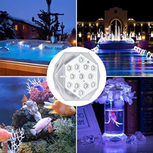 Pool Lights, Rechargeable Submersible LED Lights with Suction Cups & Remote Control IP68 Waterproof Pool Lights for Above Ground Pools 16 Color Underwater Lights for Pool Pond Hot Tub Aquarium(1 Pack)