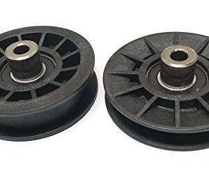 Set of 2 Drive Pulleys Compatible with V-Idler for Poulan Husqvarna Craftsman 532194326 194326, Flat Idler 532194327 194327. Also Compatible with Snapper V-Idler 70-5079, Flat Idler 70-5080