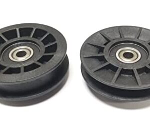 Set of 2 Drive Pulleys Compatible with V-Idler for Poulan Husqvarna Craftsman 532194326 194326, Flat Idler 532194327 194327. Also Compatible with Snapper V-Idler 70-5079, Flat Idler 70-5080