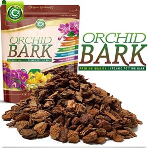 organic orchid potting bark – made in usa premium medium bark garden soil amendment mix for proper root development of phalaenopsis, cattleyas, indoor/outdoor plants, reptile terrarium bedding + more!