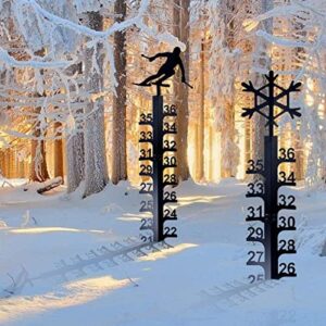 WAITLOVER 36" Winter Gauge Yard Decor Measuring Stick Yardstick Iron Garden Metal for Outdoor Decor Rain Garden Stake Yard Gauge