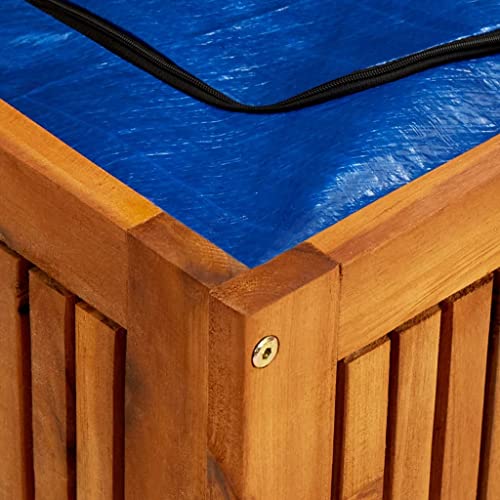 ZQQLVOO Deck Box, Garden Backyard Storage Bench, Outdoor Storage Container for Patio Furniture Cushions and Gardening Tools,Patio Storage Box 59"x19.6"x22.8" Solid Acacia Wood