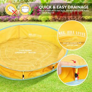 Peradix Paddling Pool for Kids & Pets, Kids Ball Pit Tent 3 in 1, Pop Up Wading Pool Tent with UV Protection Sunshade Canopy Basketball Hoop, Portable Beach Backyard Toys for Indoor Outdoor Activity