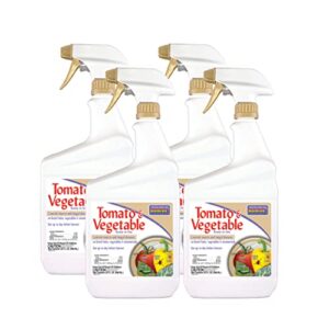 bonide tomato & vegetable 3-in-1 spray, ready-to-use, 32 oz, pack of 4